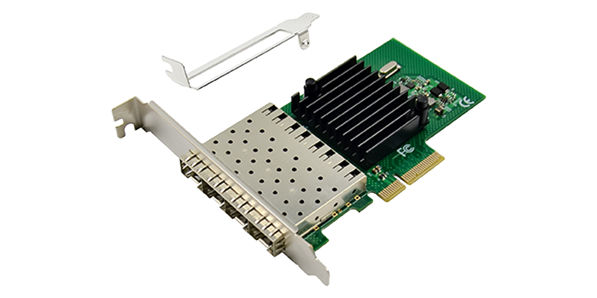 Intel I350 based NIC PCIe 2.0 x4 Quad Port 1GbE Open SFP – ATGBICS